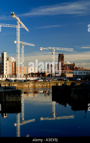 Anglican Cathedral and the Albert Dock Stock Photo - Alamy