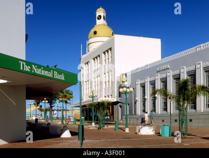 Napier,North Island,New Zealand-December 15,2016: Art deco building ...