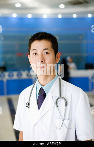 Taiwanese Doctor standing with stethoscope on Taiwan flag background ...