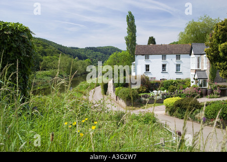 The village of Brockweir on the east bank of the River Wye ...