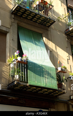 Window house Sun Shade Barcelona Spain Spanish Stock Photo - Alamy