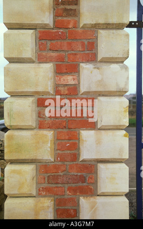 Stone and brick built gate pillar Stock Photo - Alamy