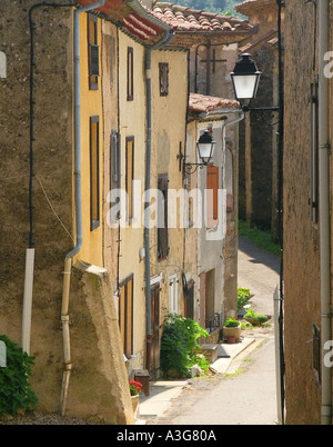 france midi pyrenees ariege cather castles roquefixade village Stock ...