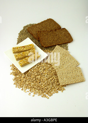 Rye biscuits with whole grains isolated on white. Top view Stock Photo ...
