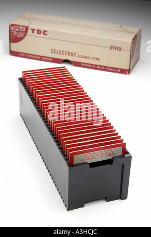 cardboard slides in straight slide projection tray Stock Photo - Alamy
