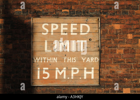 Railway speed limit sign, UK Stock Photo - Alamy