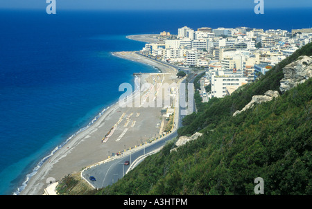 Panoramic view of the city of Rhodes from the sea, Greece Stock Photo ...