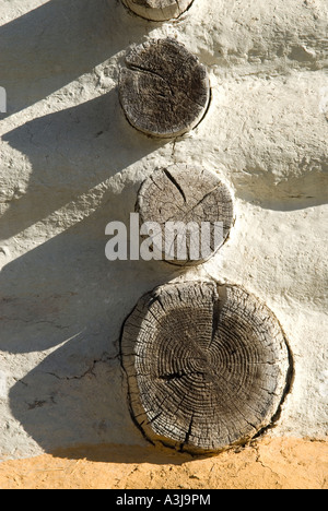 A rural house made of thick oak tree beams at the ethnographic Village ...