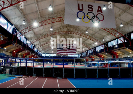 Indoor running track at the Track and Field Museum Hall of Fame New ...