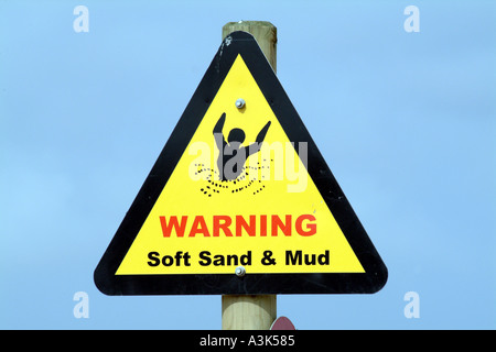 Danger quicksand keep away sign at Bournemouth beach during beach Stock ...