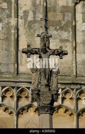 Crucifixion statue Cirencester Church Gloucestershire England Winter ...