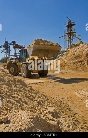 Pile of gravel in a quarry . Gravel for the construction of a new road ...