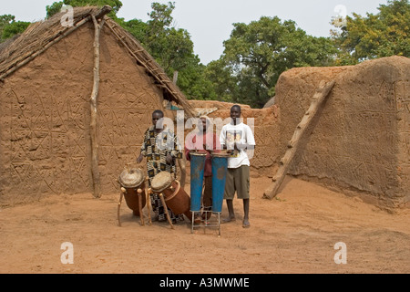 Talking Drums of West Africa, Mognori Village, Northern Ghana Stock ...