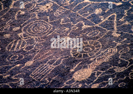 Native American petroglyphs in the Owens Valley of California Stock ...