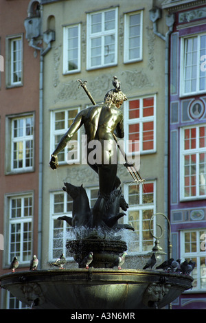 Neptune Fountain, Gdansk Old Town, Poland, Europe Stock Photo - Alamy