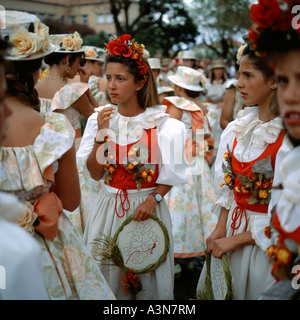 YOUNG WOMAN WITH TRADITIONAL MADEIRAN COSTUME MADEIRA ISLAND PORTUGAL ...