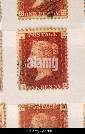 Penny red postage stamps Stock Photo - Alamy