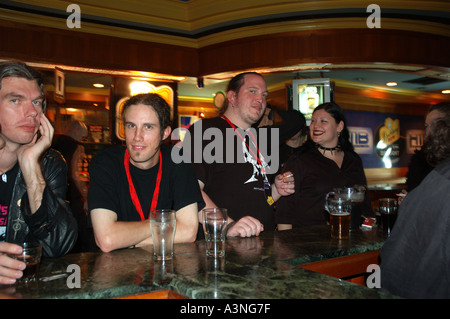 group of goth friends out drinking dsc 5120 Stock Photo - Alamy