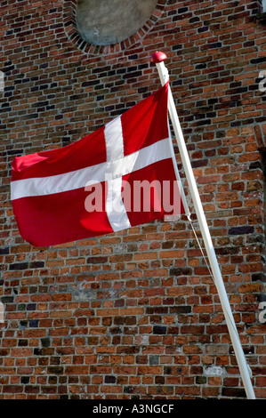 Danish flag Ribe Jutland Denmark Stock Photo - Alamy