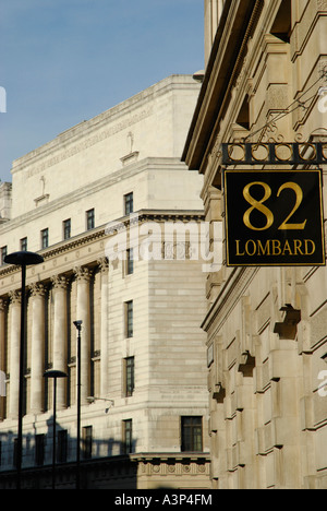 Outdoor sign of 82 Lombard Street in central London, Lombard Street ...