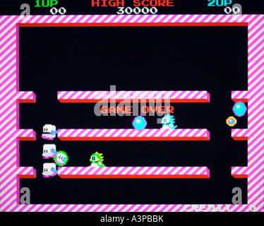Bubble Bobble Taito Corporation 1986 vintage arcade videogame ...