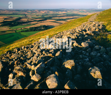 Iron Age hill fort at Yeavering Bell near Wooler, Northumberland. The ...