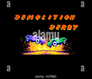 Demolition Derby Bally Midway 1984 vintage arcade videogame Stock Photo ...