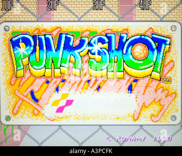 Punk Shot Konami 1990 vintage arcade videogame screenshot EDITORIAL USE ...