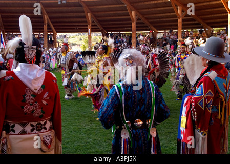 Kamloopa Pow Wow, Grand Entry, Men's Buckskin with War Bonnets bearing ...