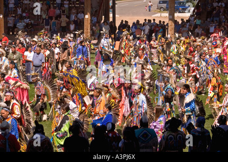 Kamloopa Pow Wow, Grand Entry, Men's Buckskin with War Bonnets bearing ...