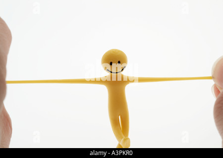 Small man, smiley face, bendy, smiling yellow man Stock Photo - Alamy