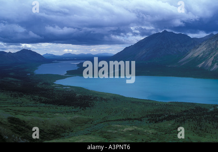 Twin Lakes and Chigmit Mountains Lake Clark National park Alaska Stock ...