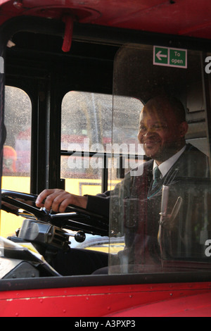 London double decker bus driver about to begin his shift Stock Photo ...