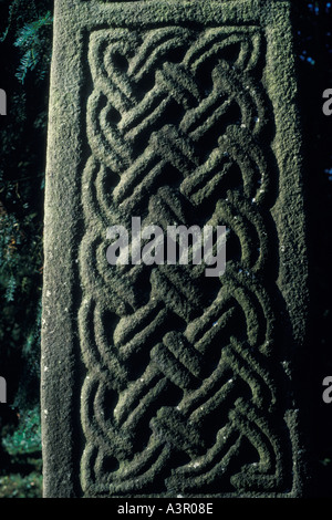 Celtic Cross in Nevern Church, Nevern, Pembrokeshire, Wales Stock Photo ...