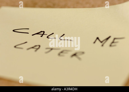 note memo with call me later writing Stock Photo - Alamy