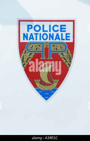 French police, Police Nationale, car with logo as seen from above ...