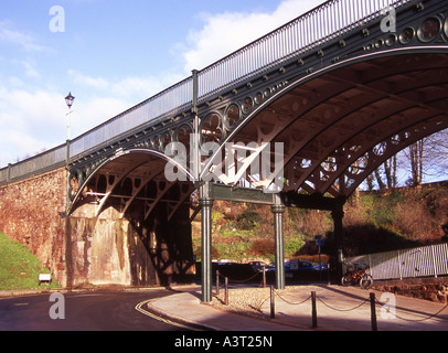 The Iron Bridge spanning the Longbrook valley and Exe Street in Exeter ...