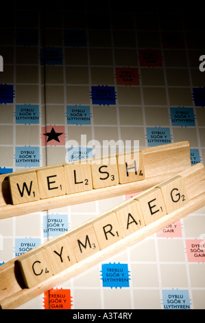 Welsh language version of Scrabble board game Stock Photo - Alamy