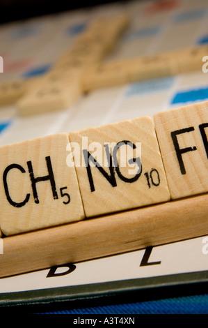 WELSH scrabble board game with characteristic double letter tiles ...