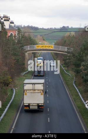 A470 road By-Pass Llanidloes powys on the course of the former railway ...