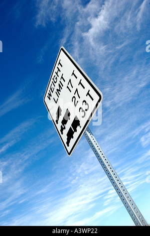 Truck drivers weight limit sign for roads with bridges on interstate ...