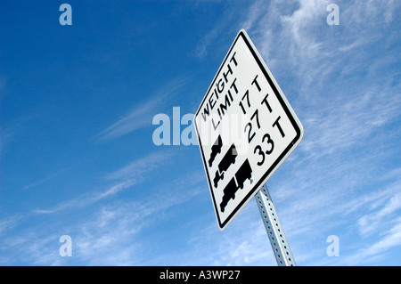 Truck drivers weight limit sign for roads with bridges on interstate ...