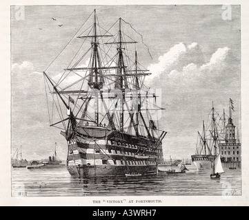 HMS victory 104 gun cannon 1760 ship fleet defeat Spanish armada below ...