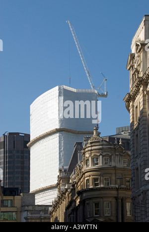 scaffolding and construction site in a building with prefabricated ...