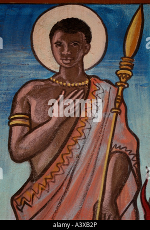 Mural of Black African Saint St Mulumba Kalemba , Togoville Cathedral ...