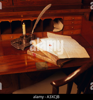 Antique Quill Pen and Ledger Stock Photo - Alamy