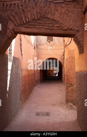 An atmospheric alleyway in the Marrakesh Medina, Morocco Stock Photo ...