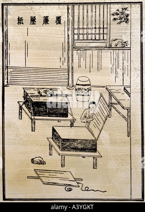 Papermaking by Cai Lun. Private Collection Stock Photo - Alamy