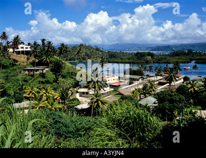 Savusavu harbor, Vanua Levu island, Fiji, South Pacific Stock Photo ...