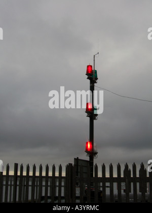 sea port entry warning lights Stock Photo - Alamy